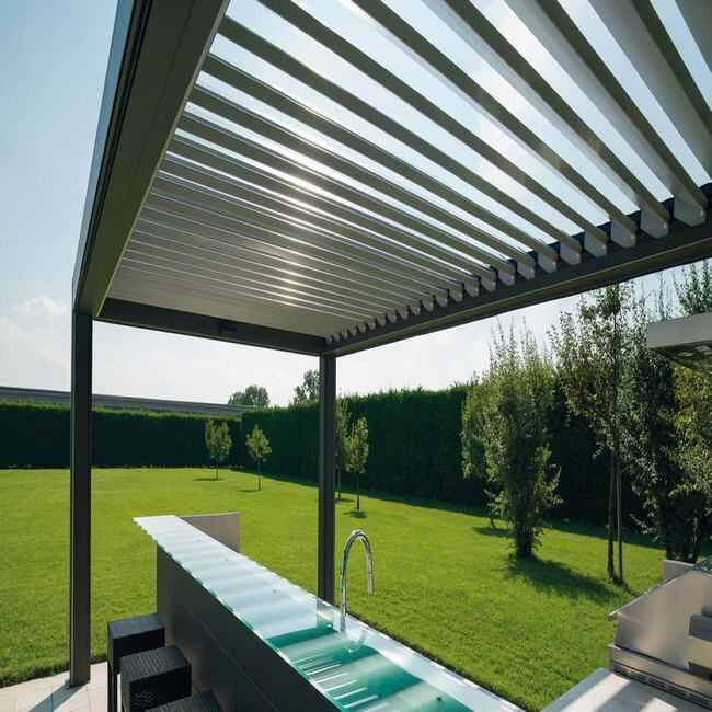 Aluminum Pergola in Croatia with Retractable Canopy