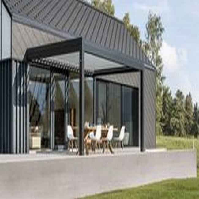 Aluminum Pergola in Netherlands with Retractable Canopy