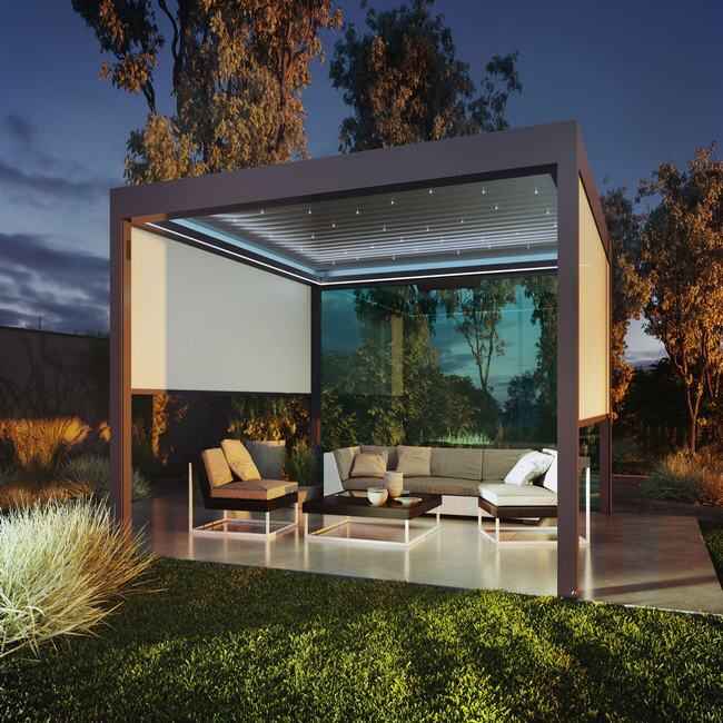 Aluminum Pergola in Netherlands with Retractable Canopy